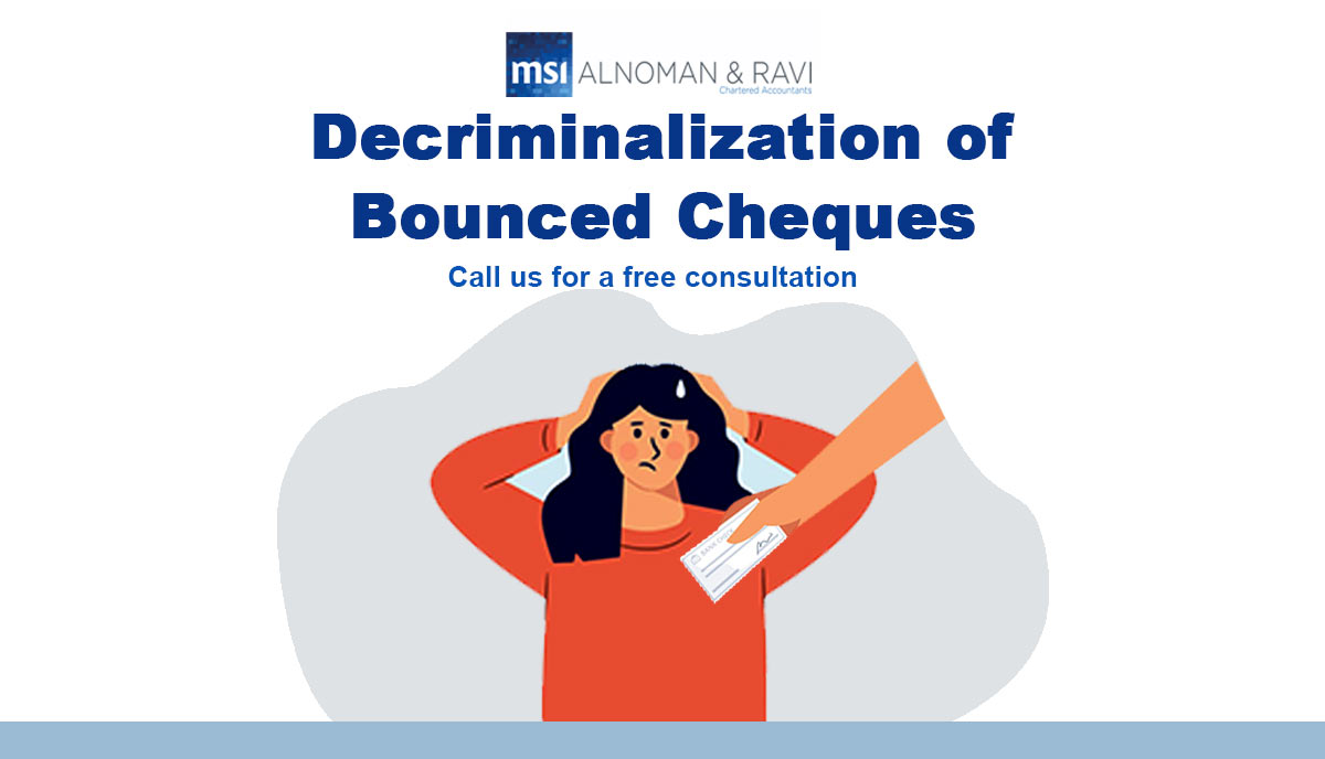 Decriminalization of Bounced Cheques